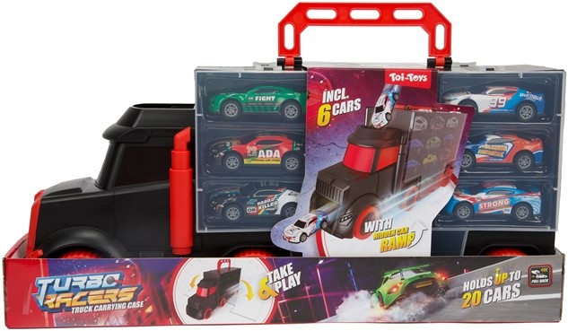 TURBO RACERS Truck with 6x race car -pullback