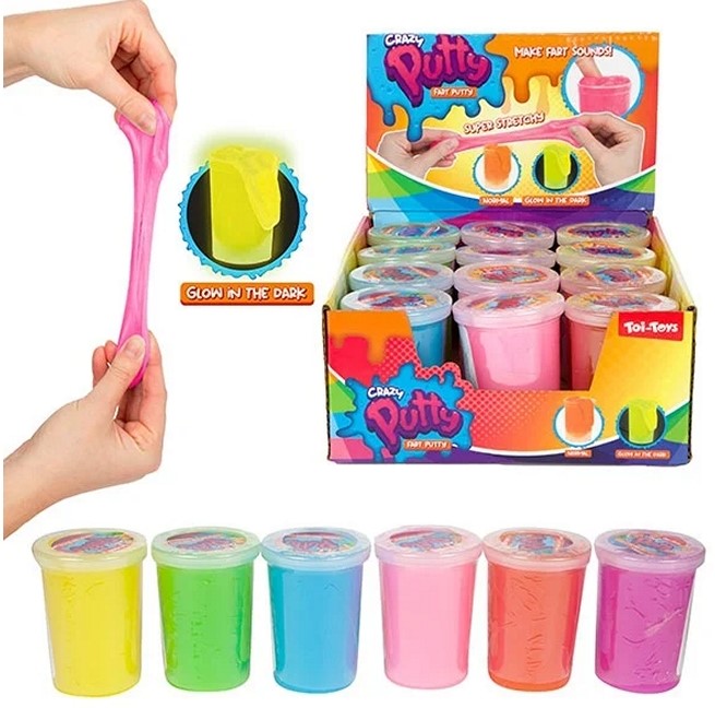 CRAZY PUTTY Fart Putty Normal_Glow -6 assortiments en présentoir